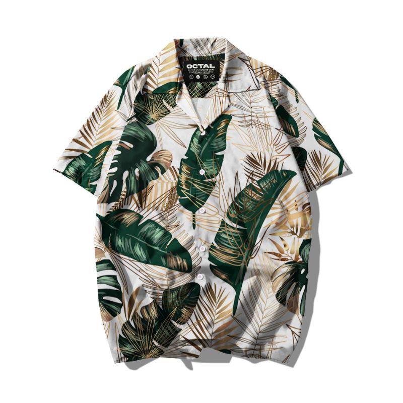 Jual OCTAL - Kemeja Motif Pattern Pantai Printing Kasual Pria - Wanita ...