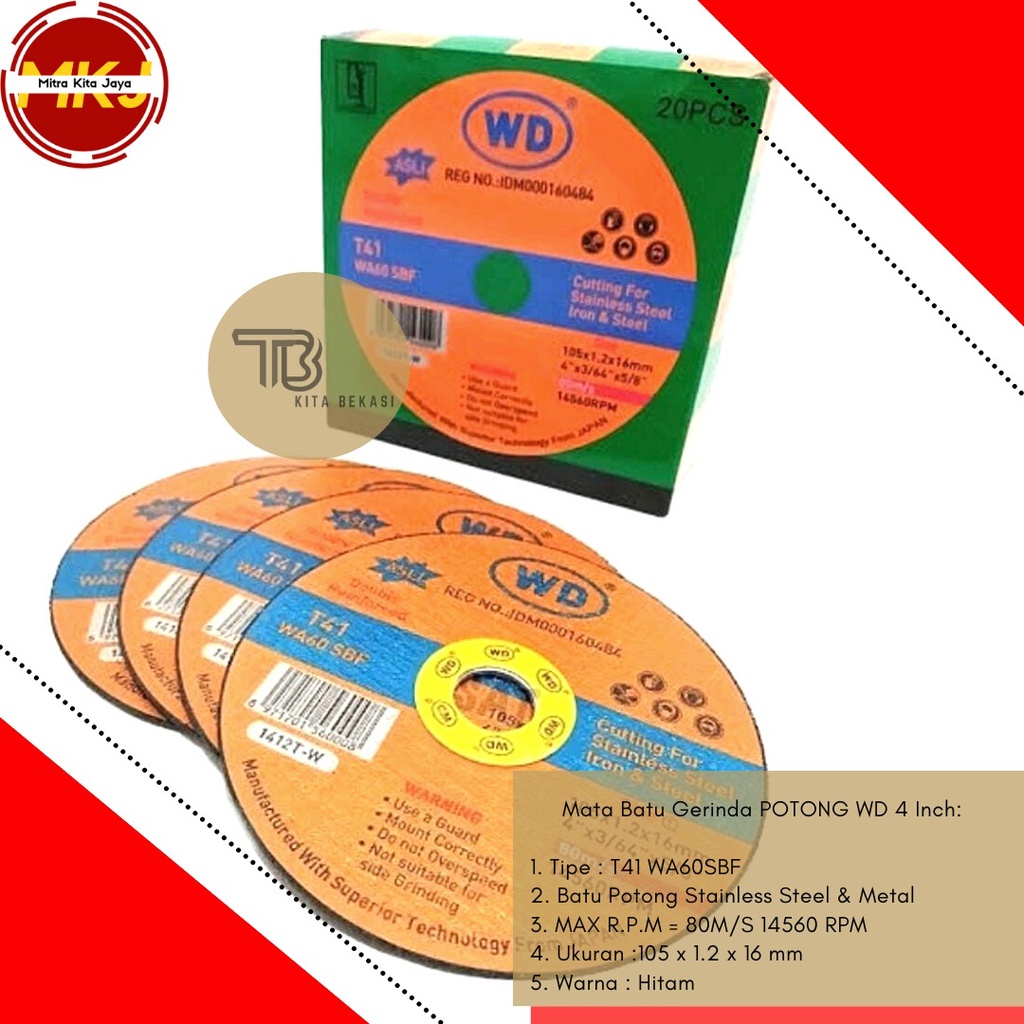 Jual Mata Gerinda POTONG 4" WD / Mata Batu Gerinda POTONG WD 4 Inch ...