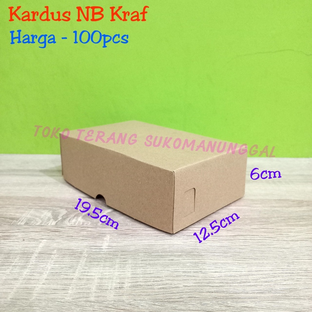 Jual Kardus coklat NB kraf 19.5cm x 12.5cm x 6cm 310gsm kardus jajan ...