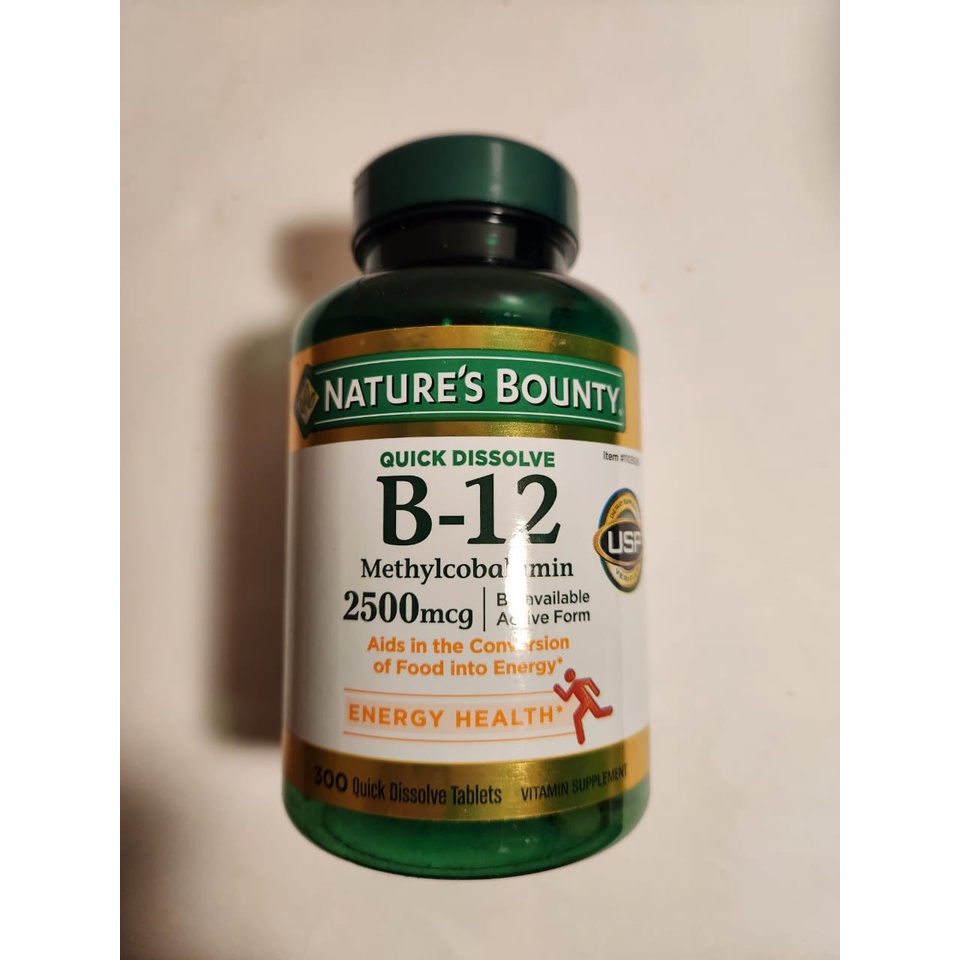 Jual Nature's Bounty Vitamin B-12 2500 mcg, 300 Quick Dissolve Tablets ...