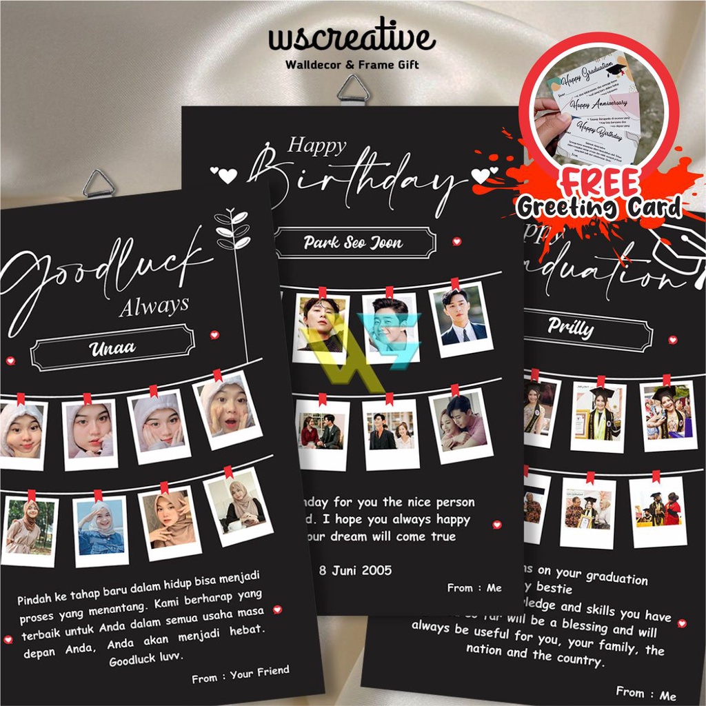 Jual (MDF) Kado Ulang Tahun Ayang Aesthetic Custom foto MDF Kado Wisuda ...