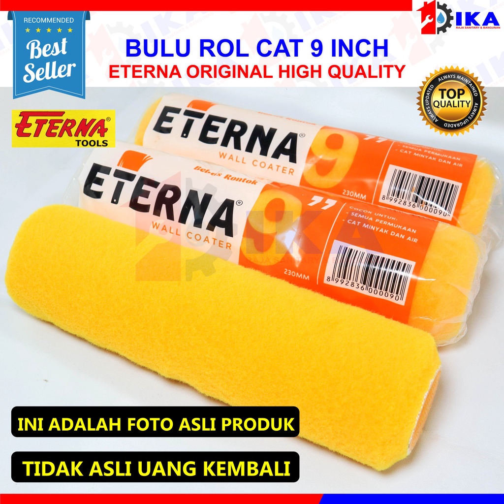 Jual bulu roll ETERNA 9 INCH / isi roller cat kuas / refil kuas cat tembok Bulu Roll Eterna ...