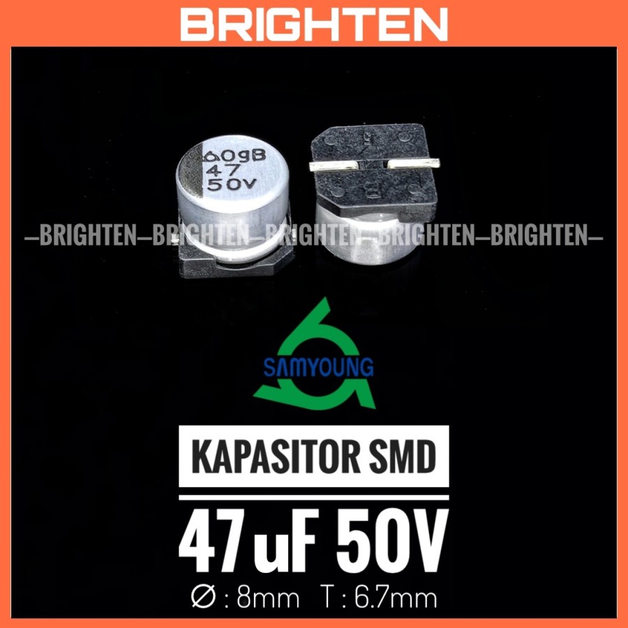 Jual SAM YOUNG Kapasitor solid SMD 47uF 50V DC | Shopee Indonesia