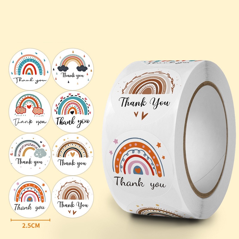Jual [DZ] ST572 - 500 PCS / 1 Roll Stiker Terima Kasih / Sticker Thank ...