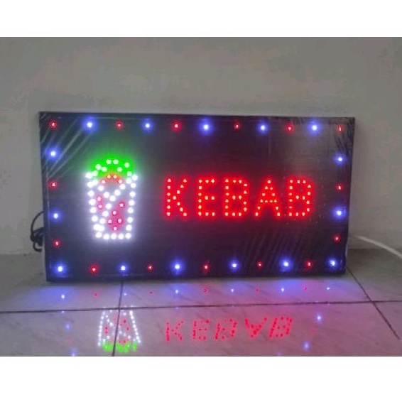 Jual tulisan lampu led sign KEBAB new | Shopee Indonesia