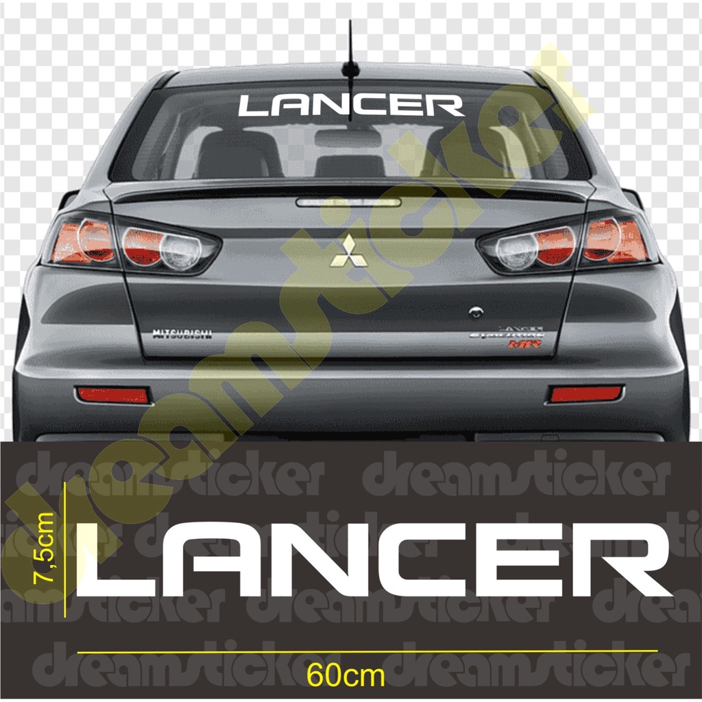 Jual Sticker Stiker Mobil Mitsubishi Lancer Kaca Belakang | Shopee ...