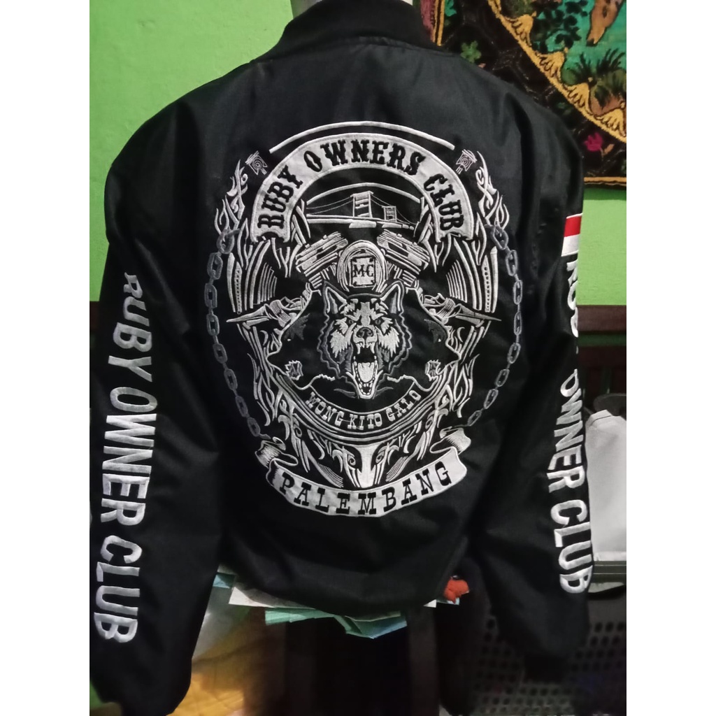 Jual jaket motor pria / jaket bomber bordir desain custom suka suka ...