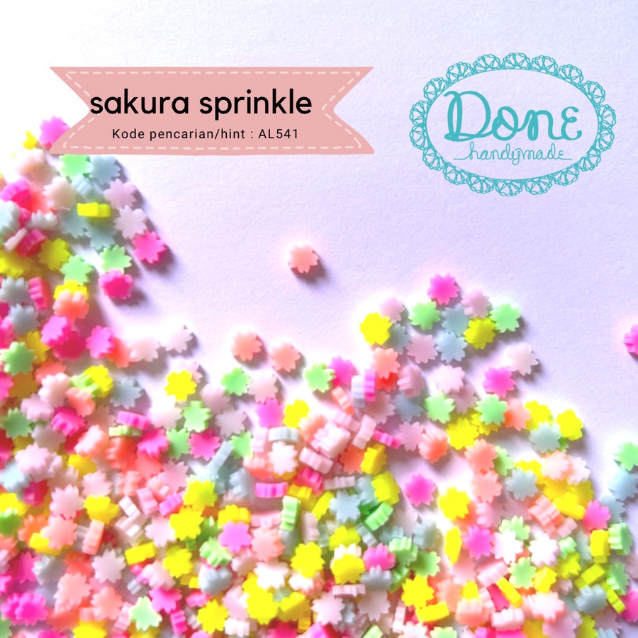 Jual done handymade sprinkle cherry blossom flower lucky rainbow AL541 ...