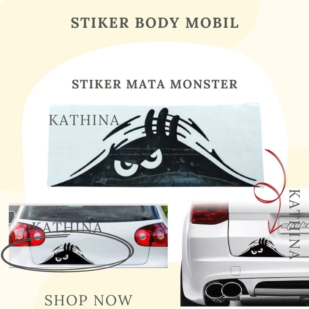 Jual Stiker Body Mobil Mata Monster Setiker Mobil Universal Sticker ...