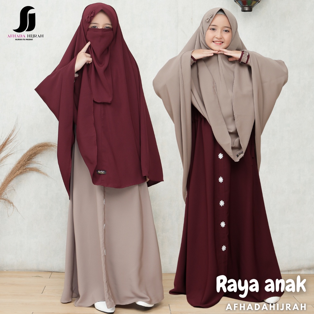 Jual Afhadahijrah - Gamis set cadar ANAK RAYA mocca maroon terbaru baju ...