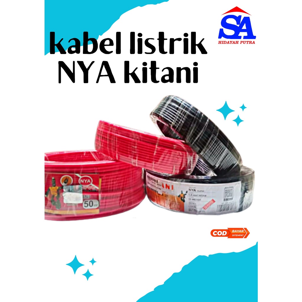 Jual KABEL LISTRIK SNI NYA KITANI 1.5 mm X 50 m TUNGGAL FULL TEMBAGA ...