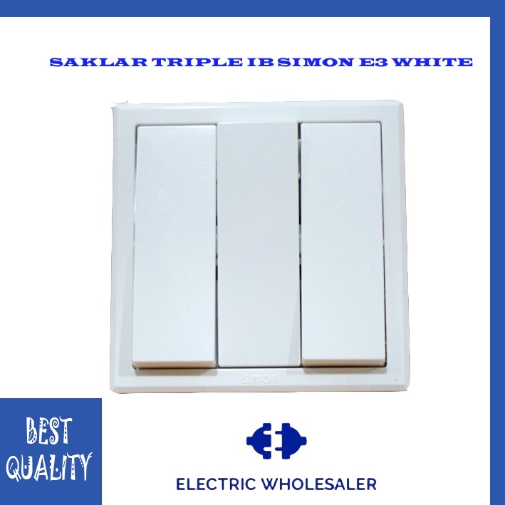 Jual SAKLAR TRIPLE IB SIMON E3 WHITE | Shopee Indonesia