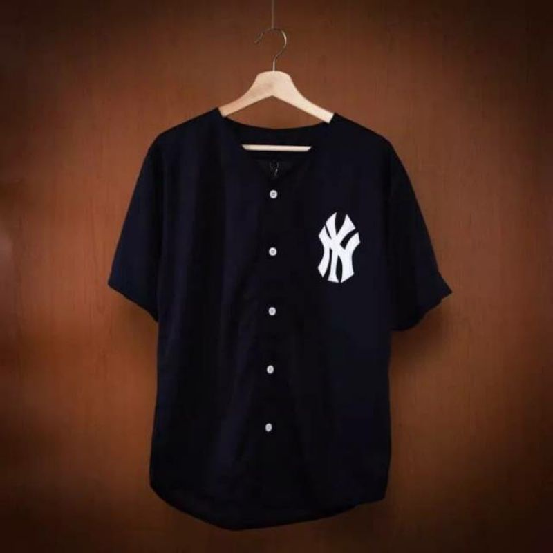 Jual Baju Baseball /Jersey Baseball/ Kaos Baseball Unisex NY hitam ...