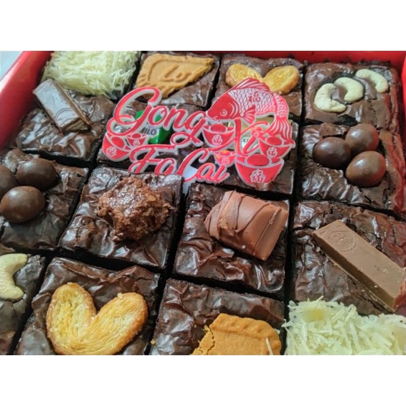 Jual Brownies Fudgy Premium Cantik Eque (Free hang tag dan topper ...