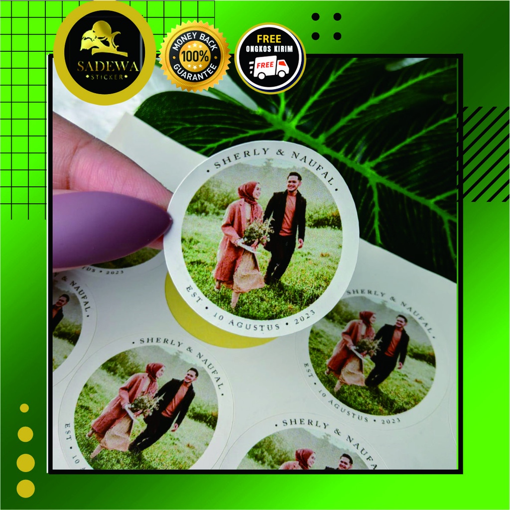 Jual Cetak Sticker Label Bulat Wedding Stiker Pernikahan Souvenir Nikah ...