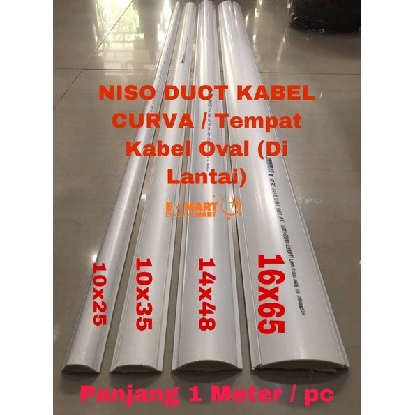 Jual [1M] NISO Kabel Duct Lantai Oval Floor Cable Protector Tutup 10x35 ...