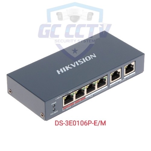 Jual PoE Switch 4 Port 2 Uplink - Hikvision DS-3E0106P-E/M | Shopee Indonesia
