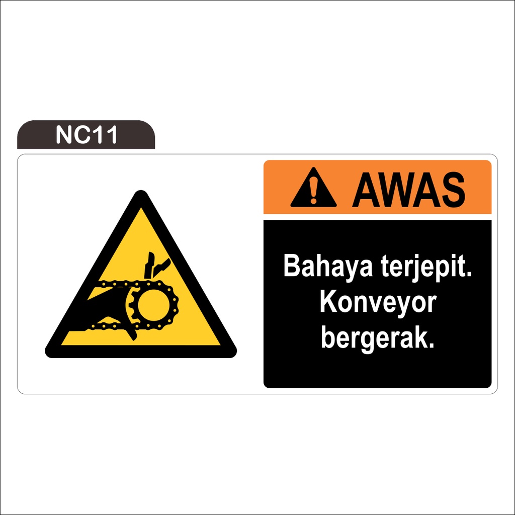 Jual RAMBU BAHAYA TERJEPIT KONVEYOR BERGERAK (STICKER ONLY) | Shopee ...