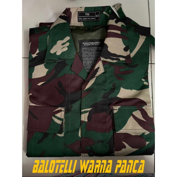 Jual BAJU PDL TNI WARNA PANCA BALOTELLI BY CHEVALIER | Shopee Indonesia