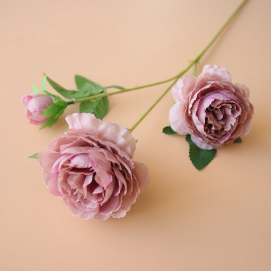 Jual Bunga Peony 3 Cabang Panjang 65cm (Daun Hijau) | Shopee Indonesia