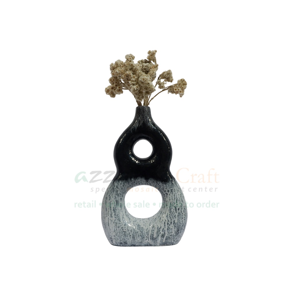 Jual vas bunga keramik mosaic kaca / dekorasi bunga aesthetic / free ...