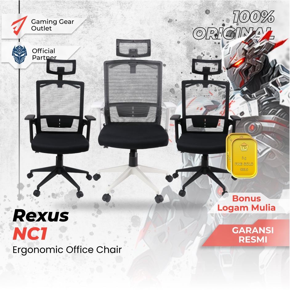 Jual Rexus NC1 NC-1 Ergonomic Office Chair Kursi Kantor NC 1 | Shopee ...