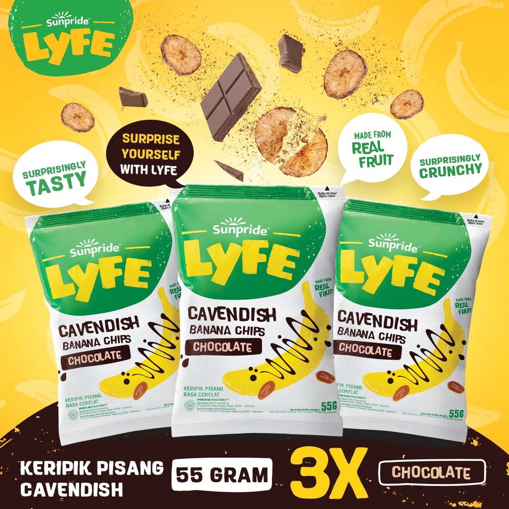Jual Sunpride Lyfe Chips Chocolate 55gr x 3 pcs | Shopee Indonesia