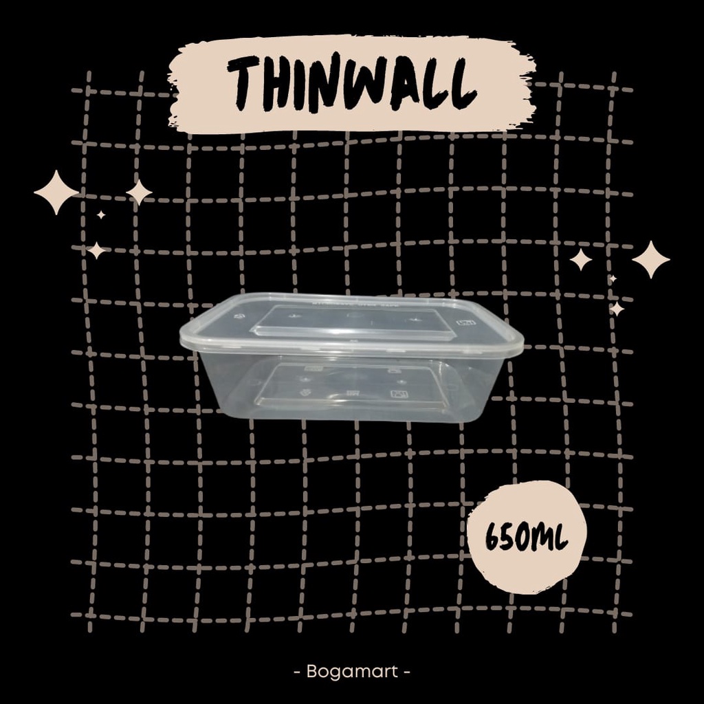 Jual Thinwall DM Rectangle 650ml / Food Container / Packaging Makanan ...