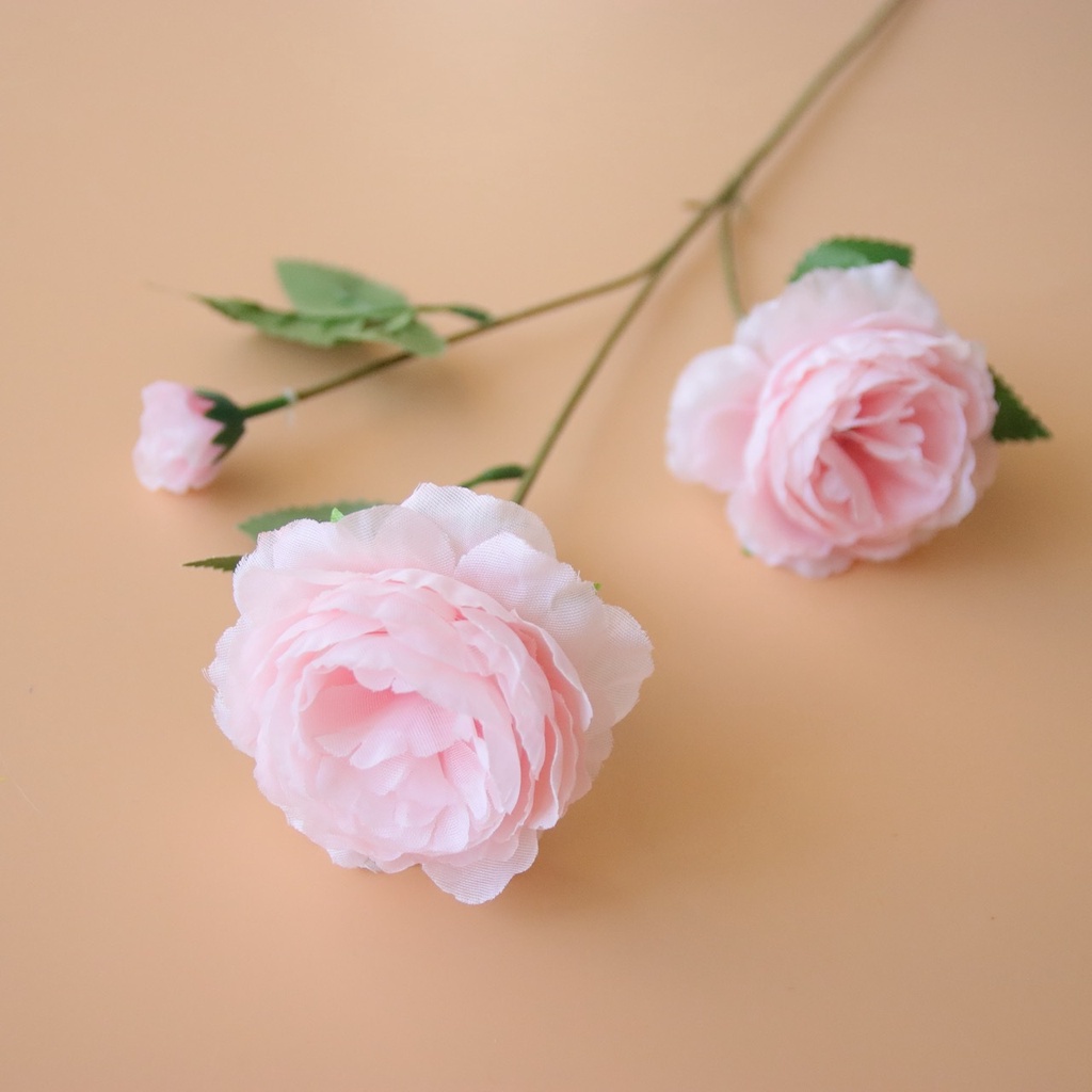 Jual Bunga Peony 3 Cabang Panjang 65cm (Daun Hijau) | Shopee Indonesia