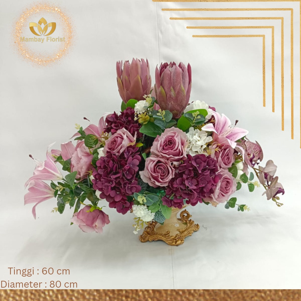 Jual RANGKAIAN BUNGA MEJA / RANGKAIAN OVAL / BUNGA BUATAN/ HIASAN RUMAH | Shopee Indonesia