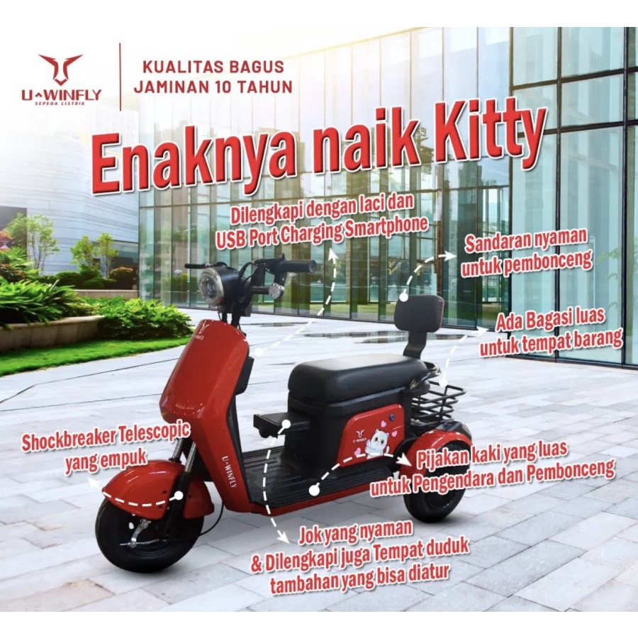 Jual Kitty uwinfly Motor listrik Roda Tiga | Shopee Indonesia