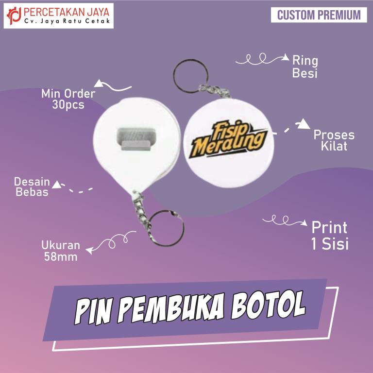 Jual PIN GANCI PEMBUKA TUTUP BOTOL CUSTOM 58MM | Shopee Indonesia