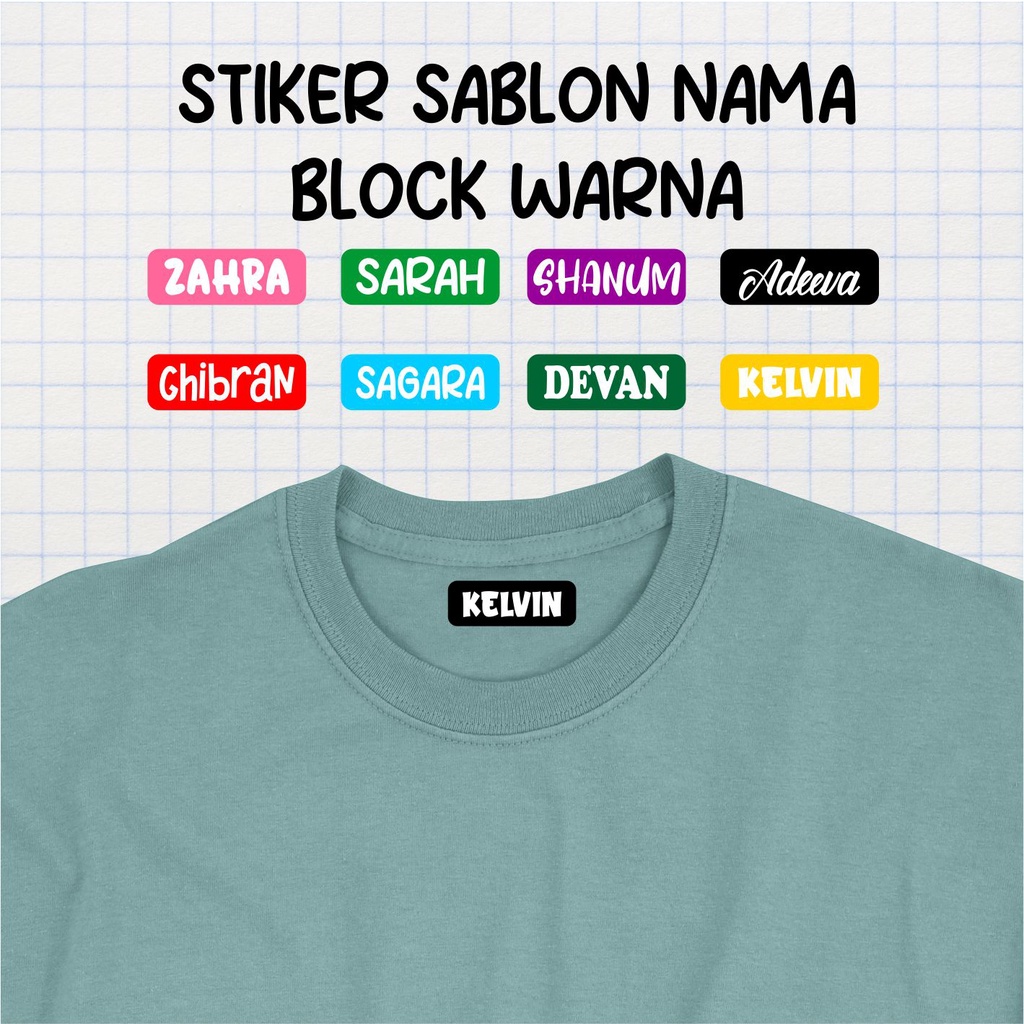Jual Sticker Label Nama Kain Isi 50pcs Baju Kaos Sablon Setrika Sticker ...