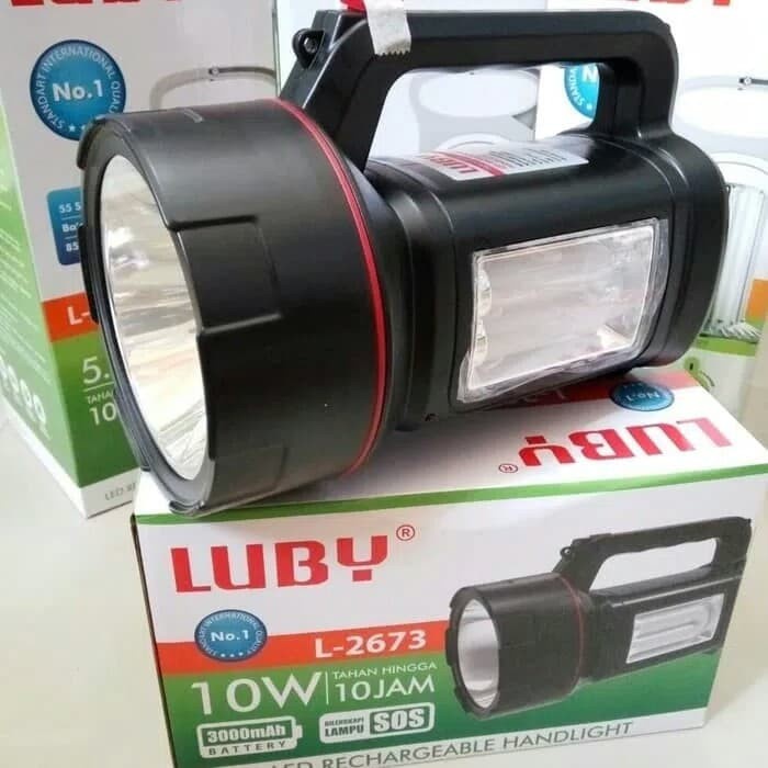Jual Senter cas LUBY L2673 senter besar 2in1 LED RECHARGEABLE HANDLIGHT | Shopee Indonesia