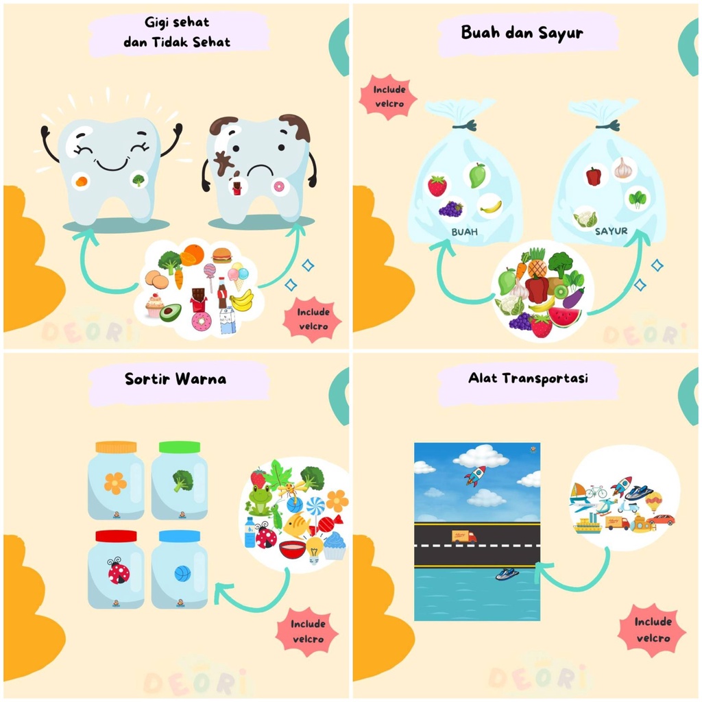 Jual (Play with Deori) Worksheet Anak Mensortir Moda Transportasi ...