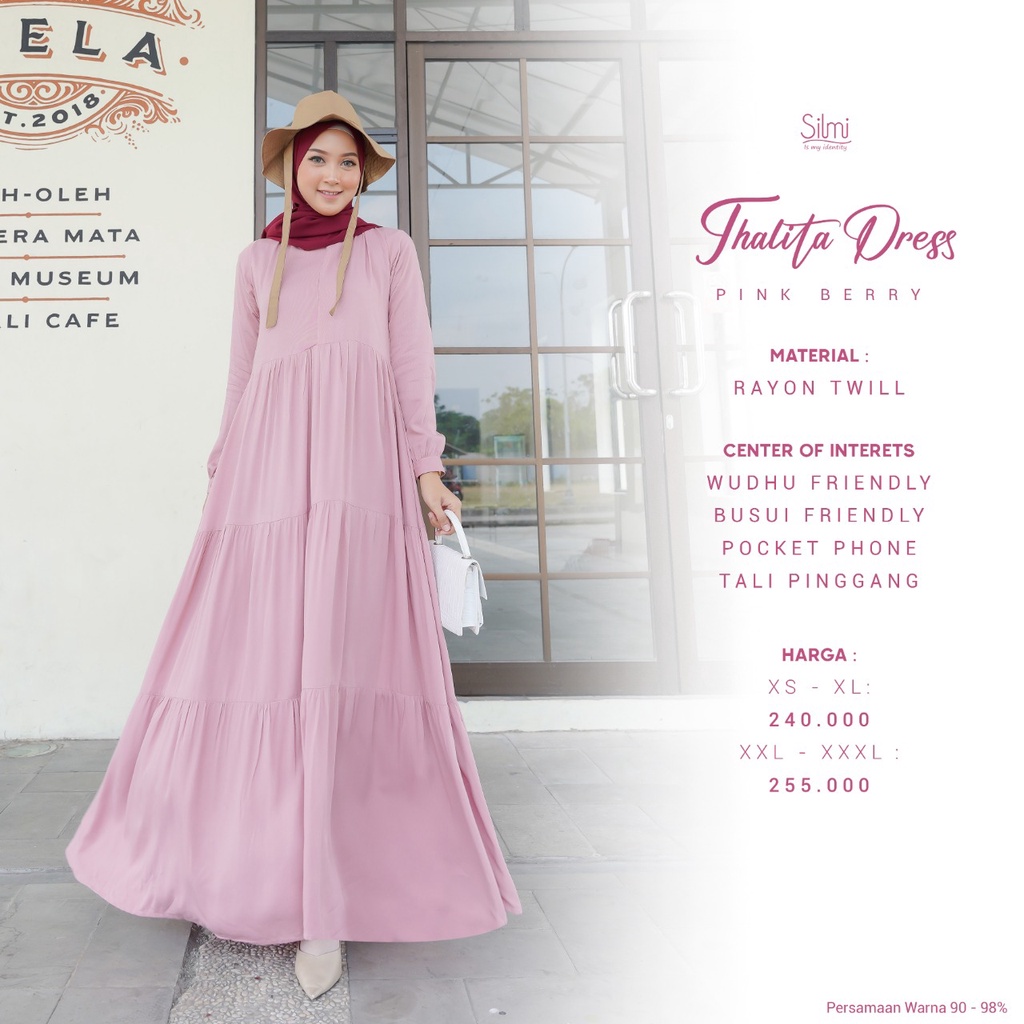 Jual THALITA DRESS PINK BERRY BY SILMI FASHION BAHAN RAYON BAJU BUSANA ...