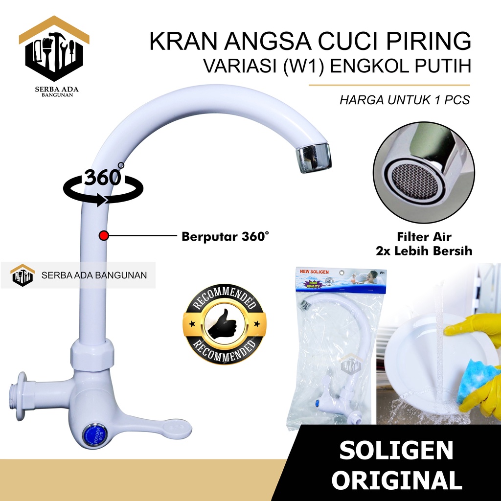 Jual Kran Angsa Tembok PVC New Soligen Keran Air Cuci Piring Sink Dapur ...