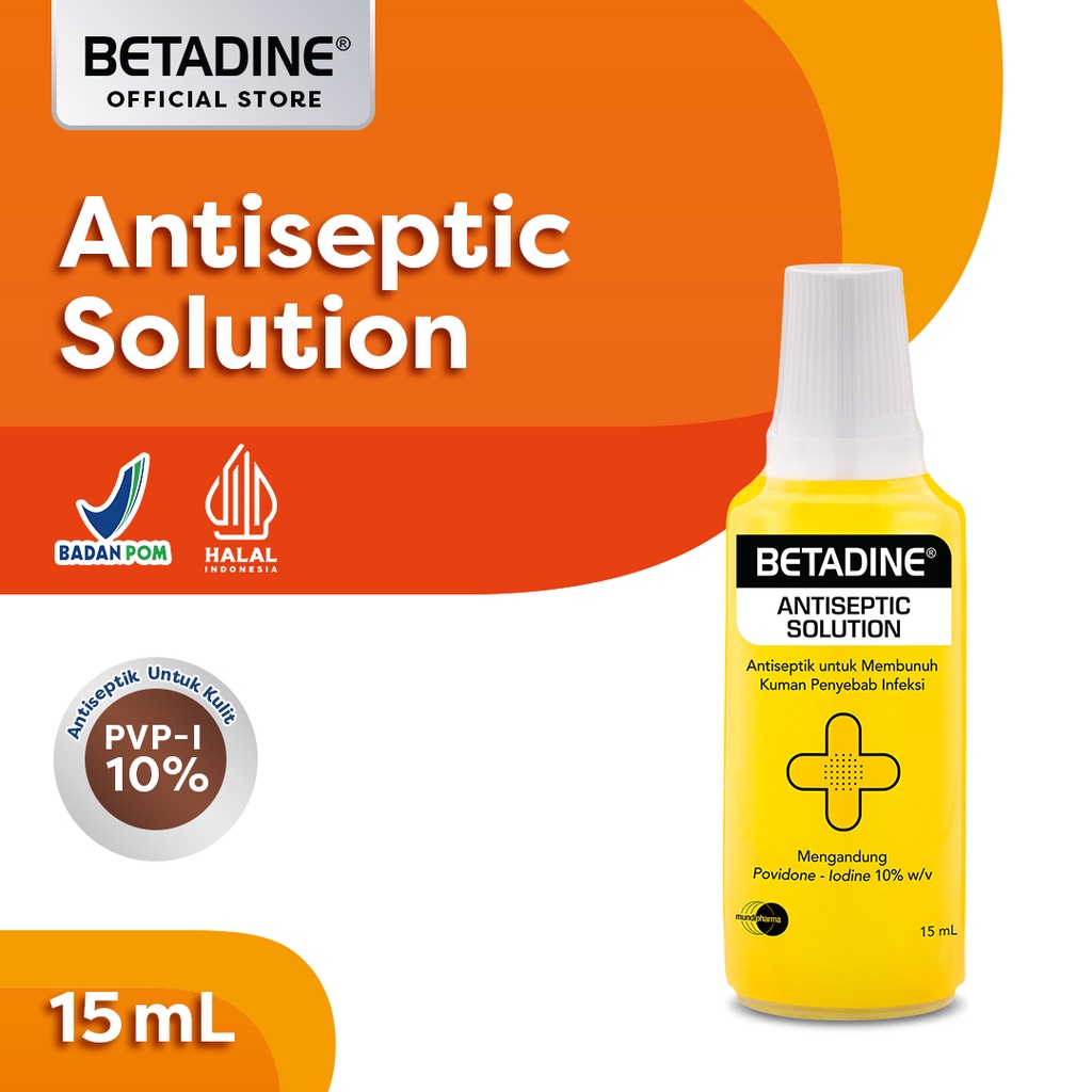 Jual BETADINE SOLUTION Obat Luka Antiseptik 15ml | Shopee Indonesia