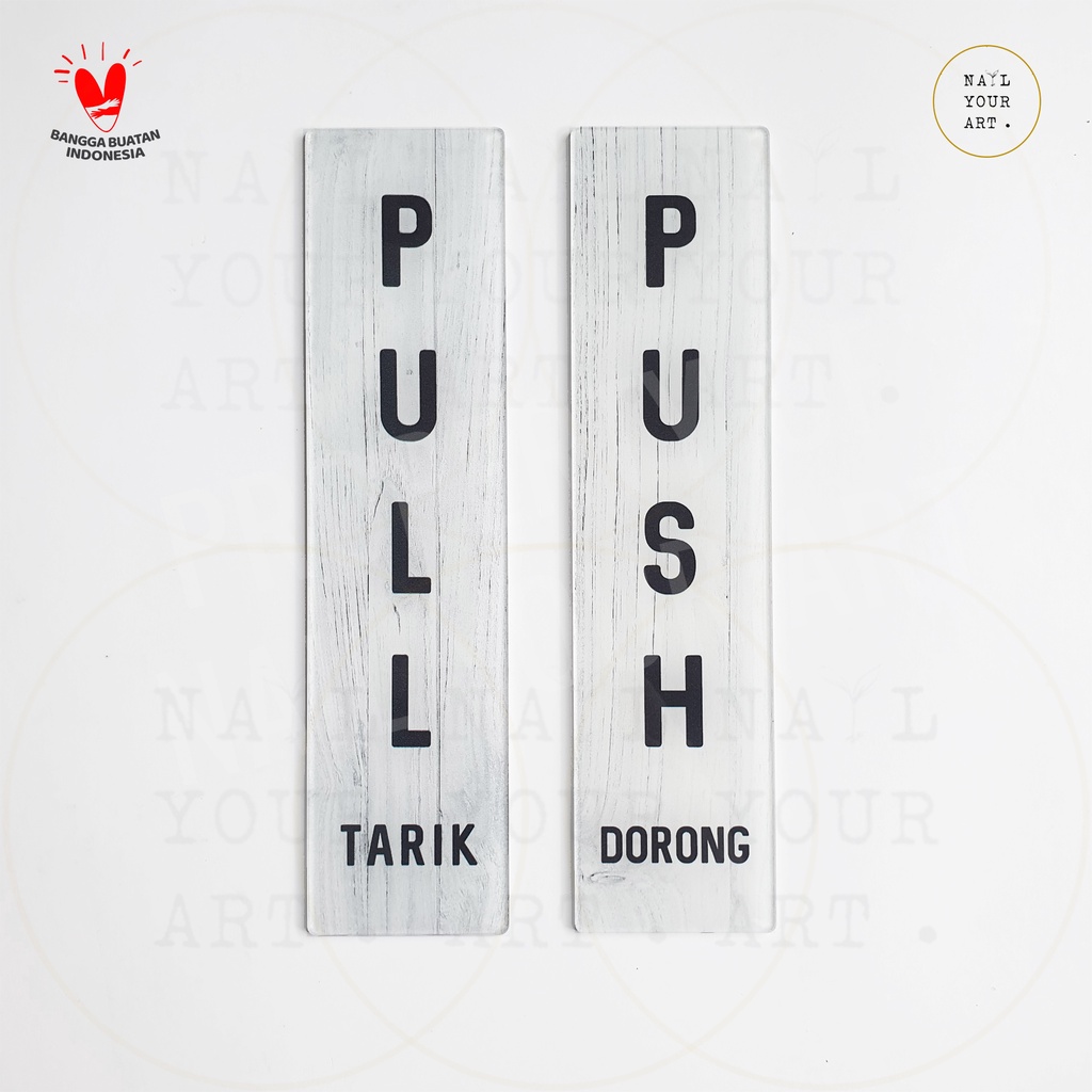 Jual Signage AKRILIK 1 SET PUSH PULL - TARIK DORONG - WHITE WOOD ...