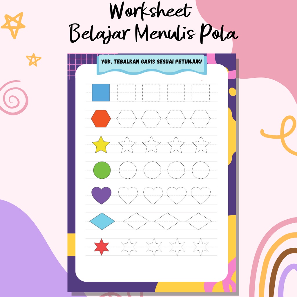 Jual WORKSHEET Anak PAUD TK 2 3 4 5 Tahun Mainan Edukasi Belajar Spidol ...