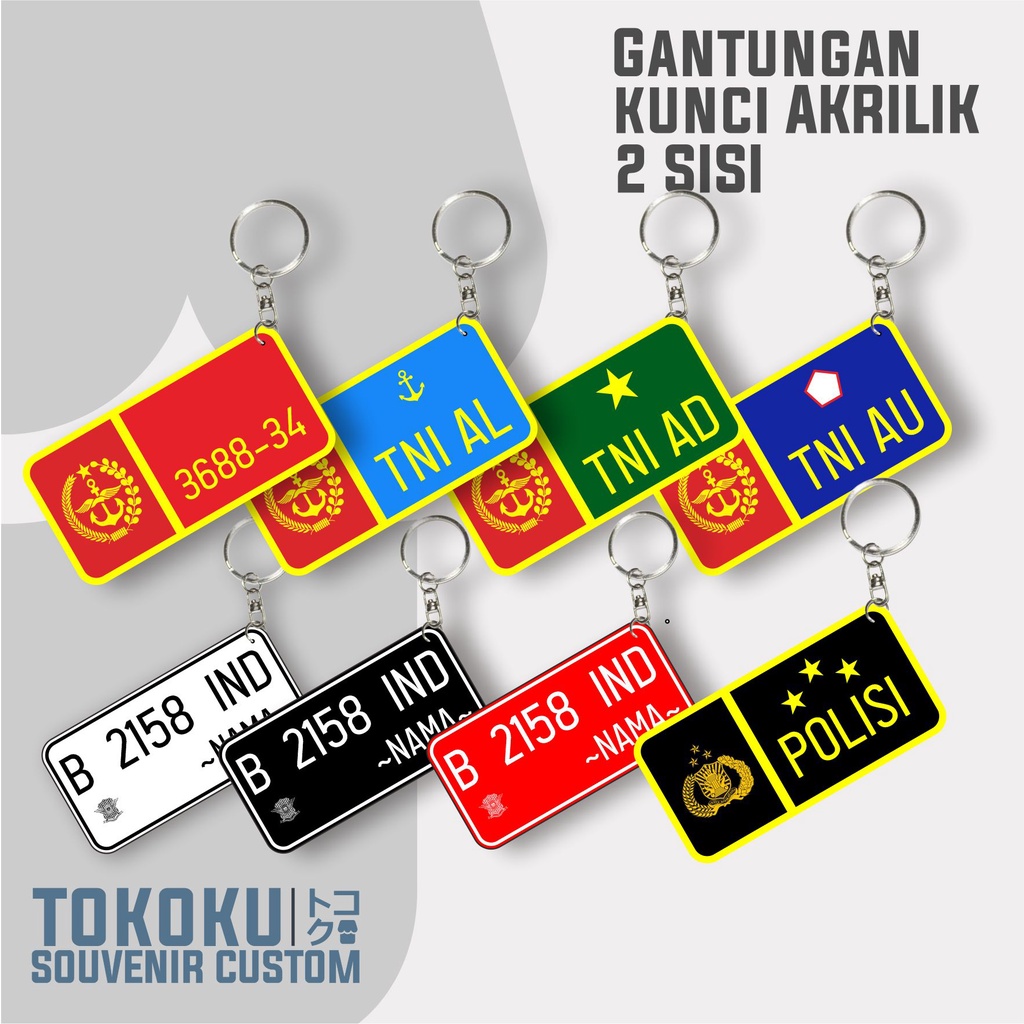 Jual GANTUNGAN KUNCI PLAT NOMOR TNI AD AU AL POLISI MABES | Shopee ...