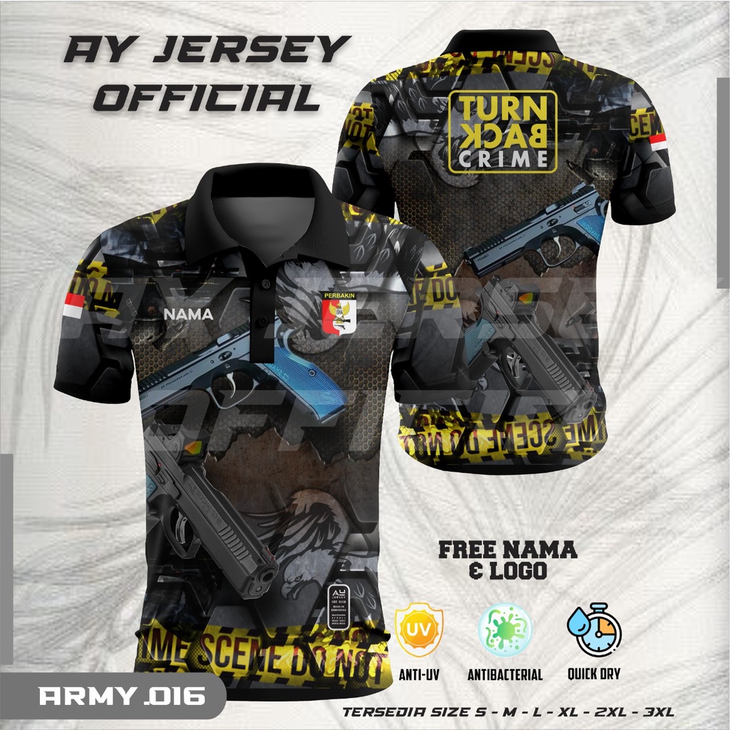 Jual BAJU JERSEY POLO ARMY/ PENEMBAK DESIGN TERBARU FREE LOGO DAN NAMA ...