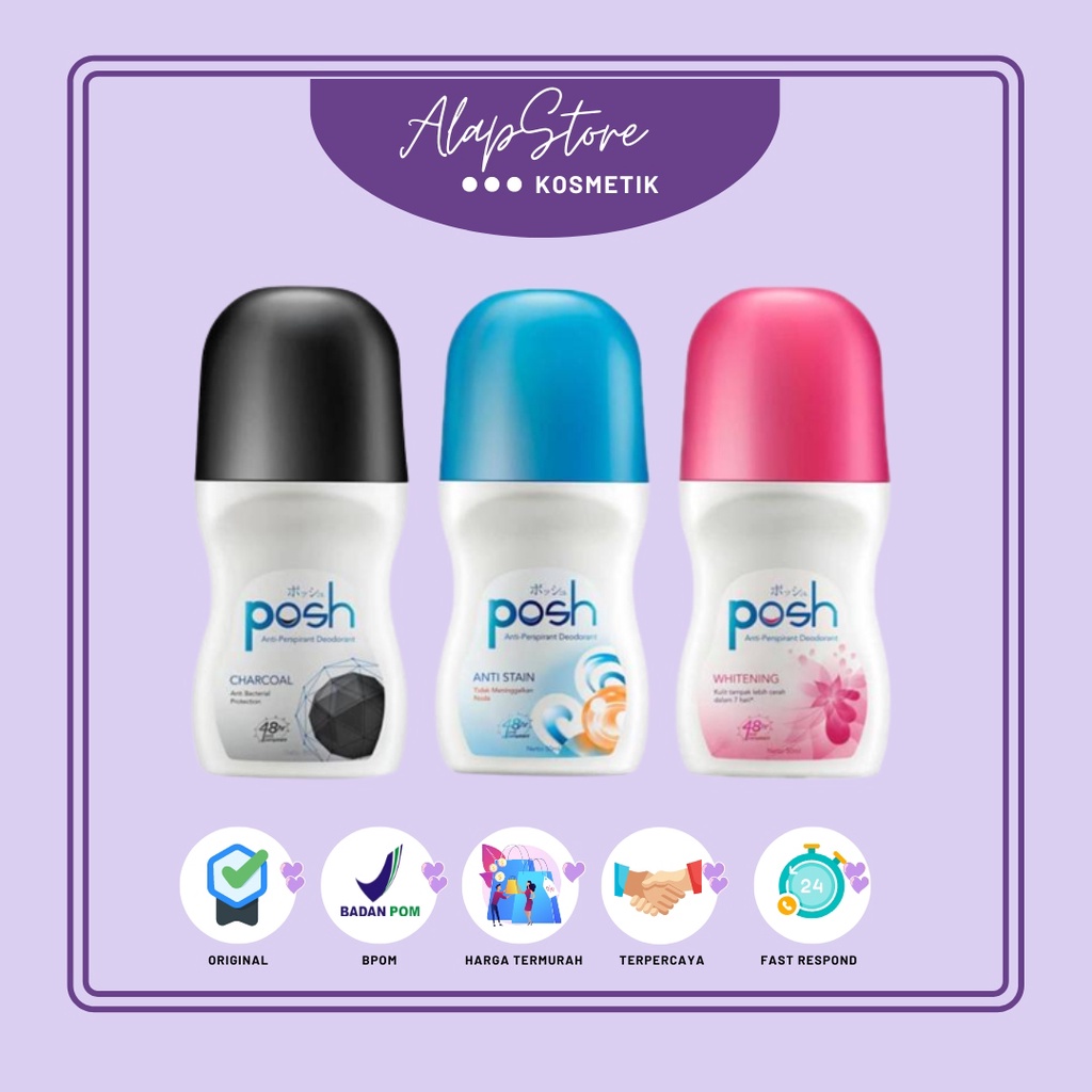 Jual Posh Deodorant Roll On 50 Ml Anti Perspirant | Shopee Indonesia