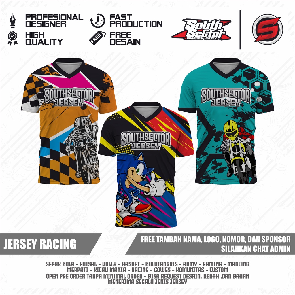 Jual Jersey Racing - Kaos Racing (Custom Nama & Tulisan) | Shopee Indonesia
