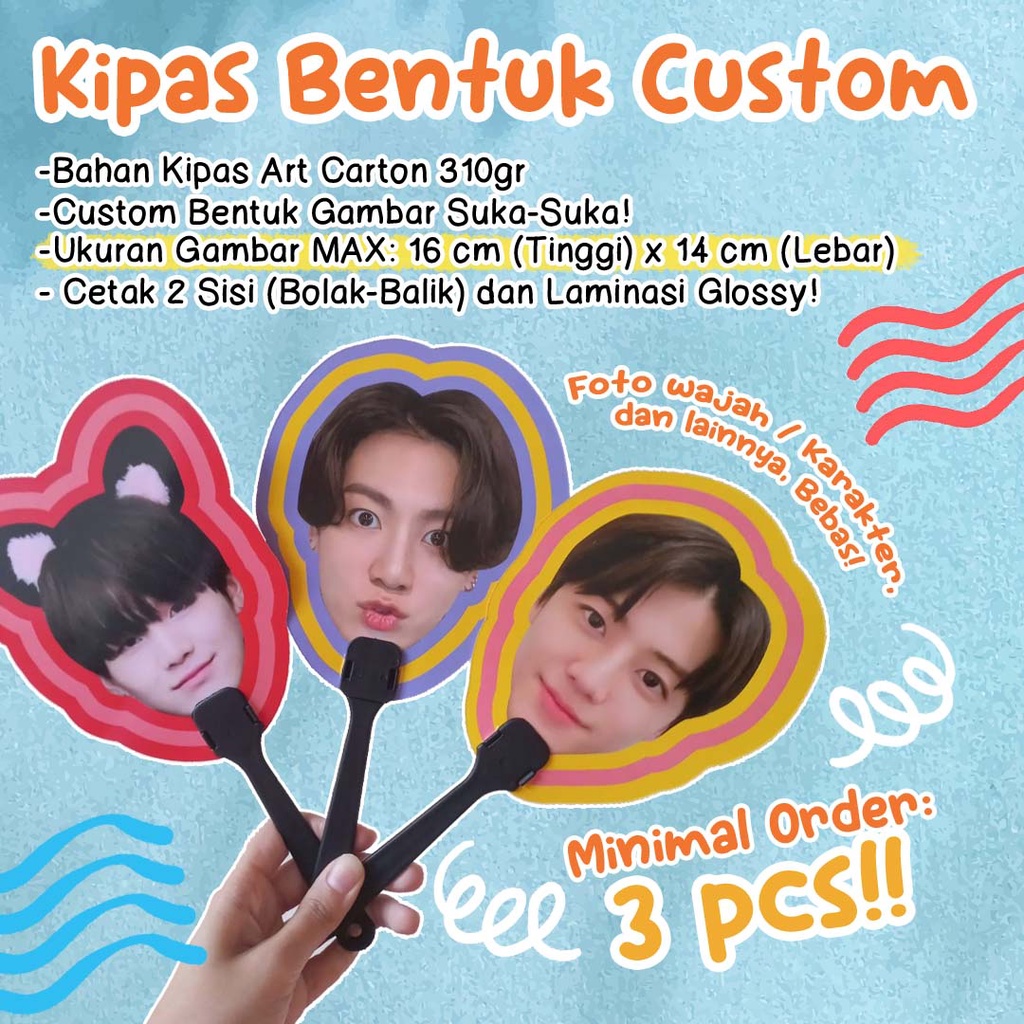Jual [Minimal Order 3pcs] - Kipas Bentuk Custom - Bahan Art Carton ...