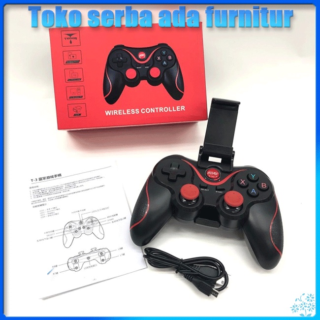 Jual X3 Gamepad Joystick Bluetooth Plus Holder HP - X3 Wireless ...