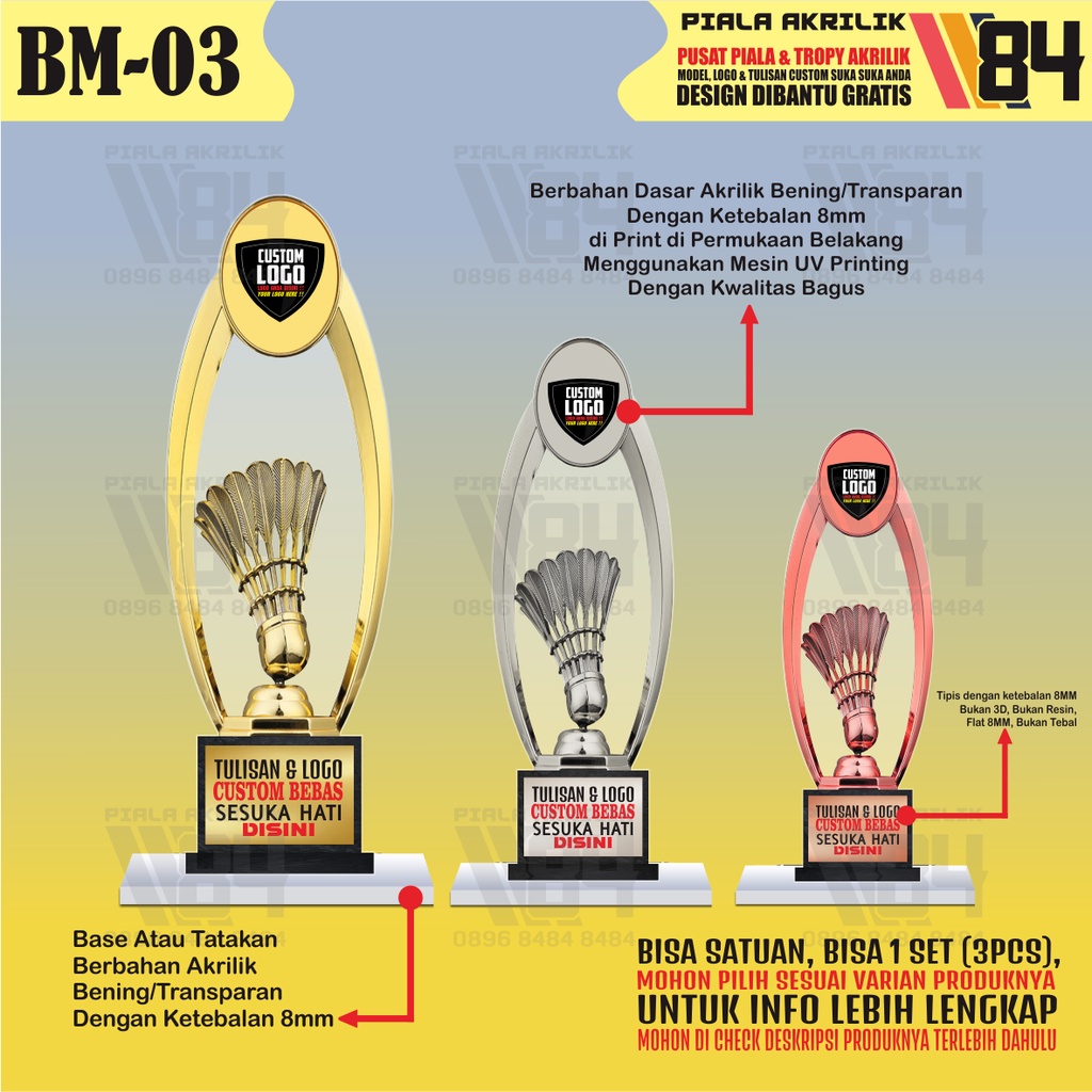 Jual PIALA BADMINTON, PIALA BULUTANGKIS, PIALA BULU TANGKIS, TROPHY ...