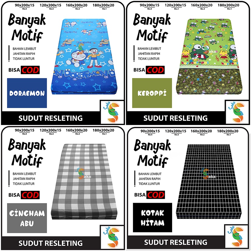 Jual Sarung Kasur Busa Resleting 120x200x15 90x200x15/Sprei Resleting ...