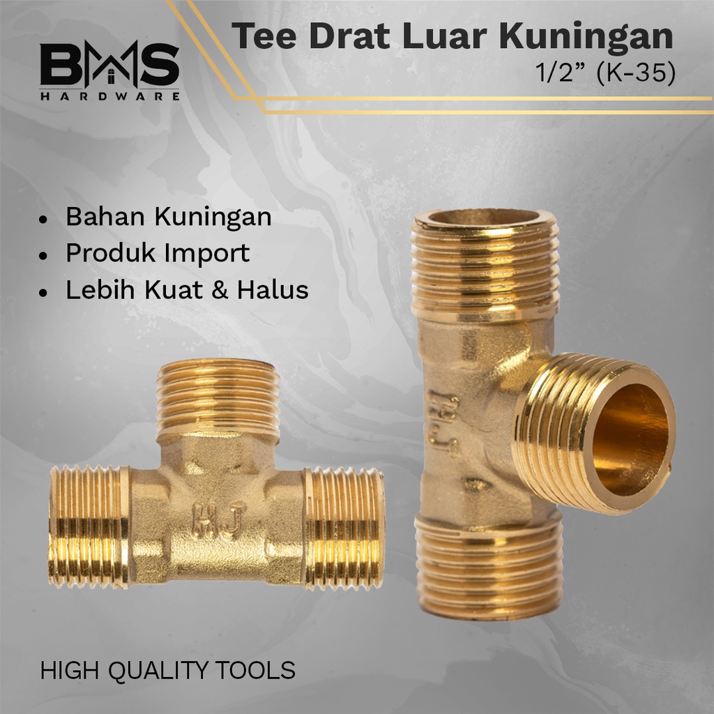 Jual (3 PCS) TEE Nepel Fitting Kuningan Drat Luar 1/2" Nepple Drat Kuningan Brass K-35 | Shopee ...