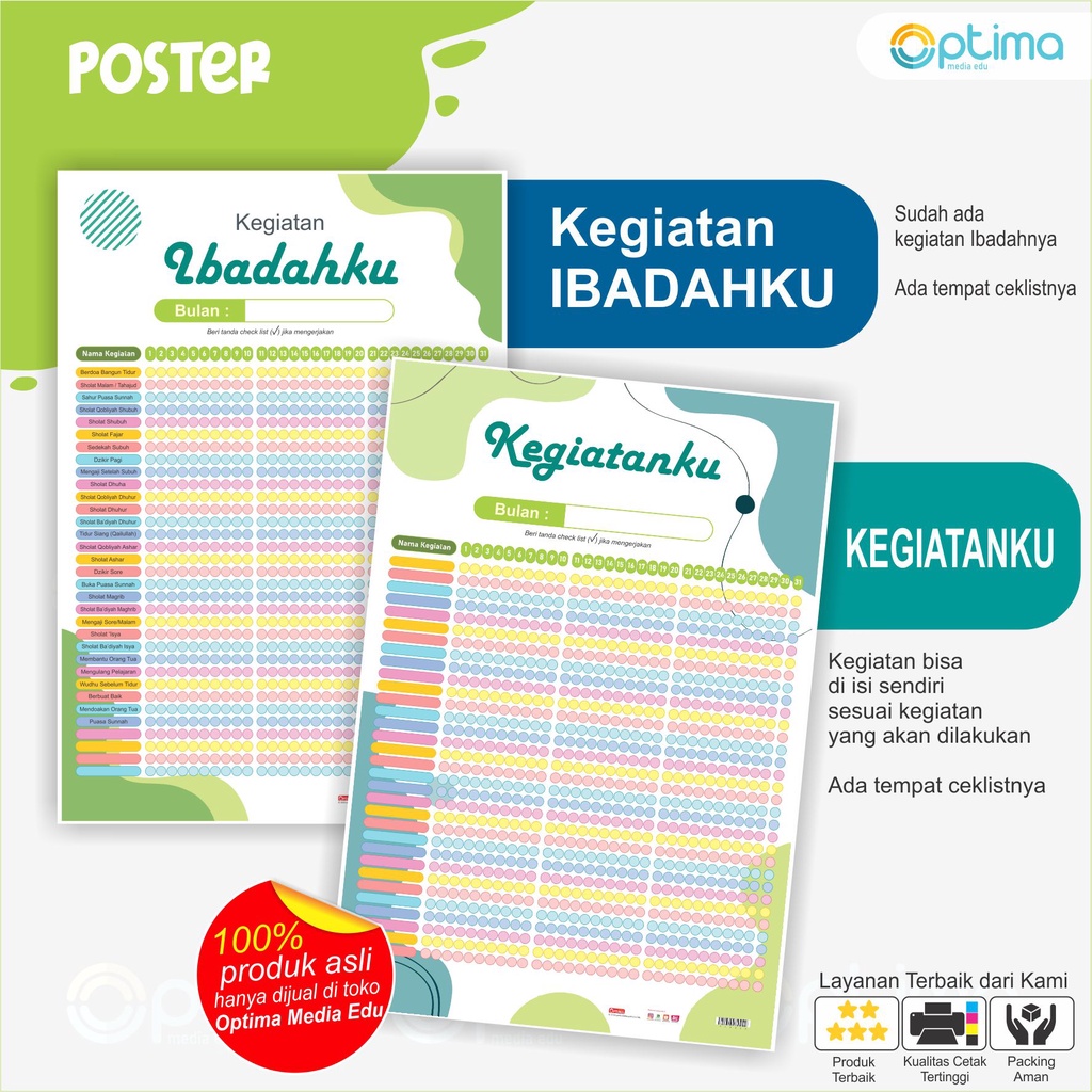 Jual Poster Laminasi Kegiatan Ibadah Muslim / Poster Kegiatan umum ...